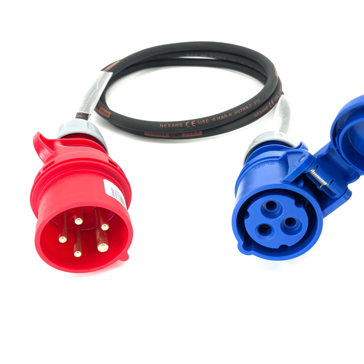 16A 5 Pin 400V Plug to 16A 3 Pin 230V Socket IP44 Heavy Duty Adaptor ...