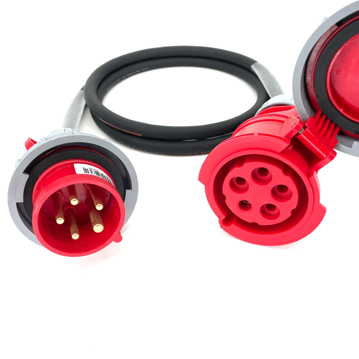 16A Plug to 32A Socket 400V 5 Pin 3 Phase Adaptor with H07RN-F Rubber ...