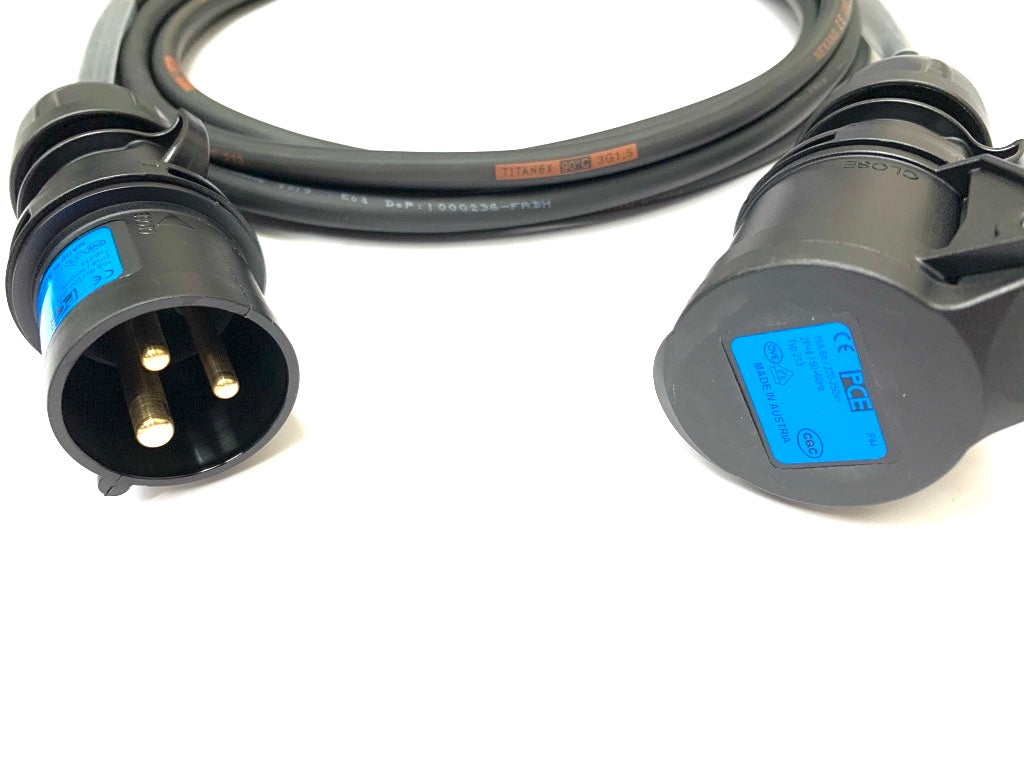 16A 230V IP44 Heavy Duty Extension Lead with H07RN-F Rubber Cable Event ...