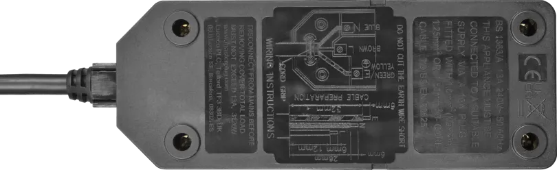 Masterplug 13 Amp 2 Gang Black Heavy Duty Mains Extension Lead - PVC C ...