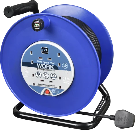 Masterplug 13 Amp 4 Gang Open Reel Mains Extension Lead - PVC Cable ...