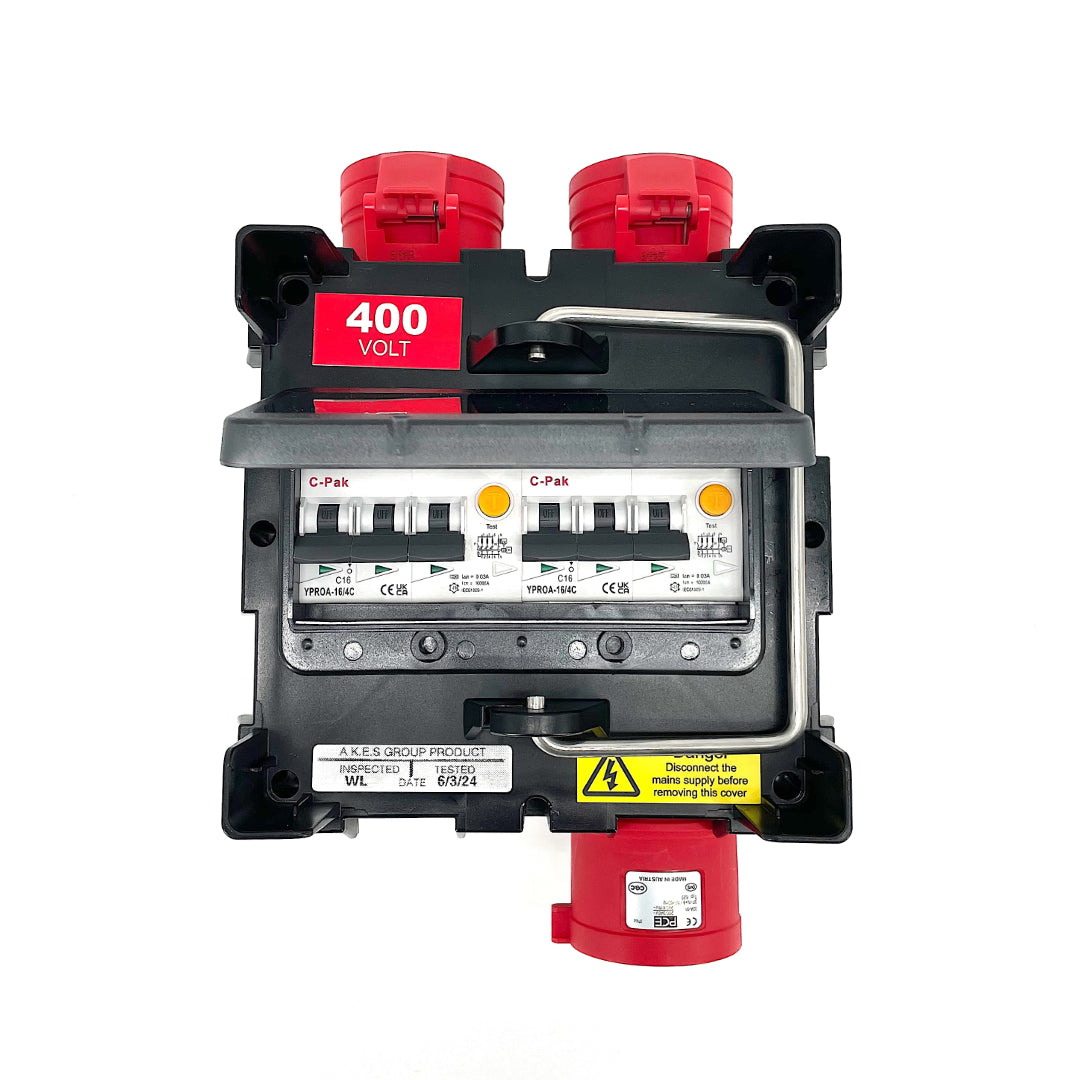 PCE IMST Power Distribution Box 32A 5 Pin 400V 3 Phase with RCBO ...