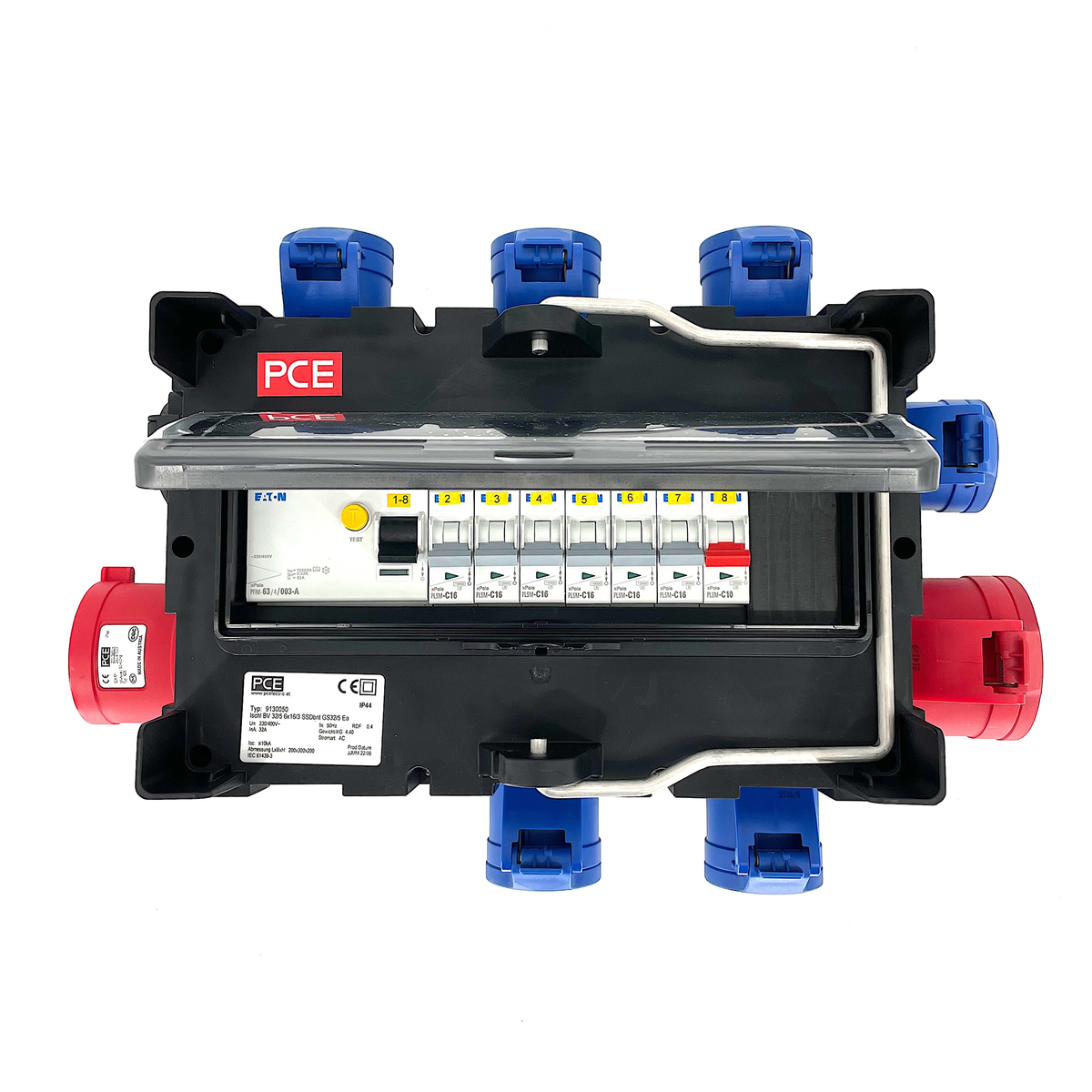 PCE ISCHL Power Distribution Box 32A 5 Pin 400V 3 Phase with RCD/MCB ...