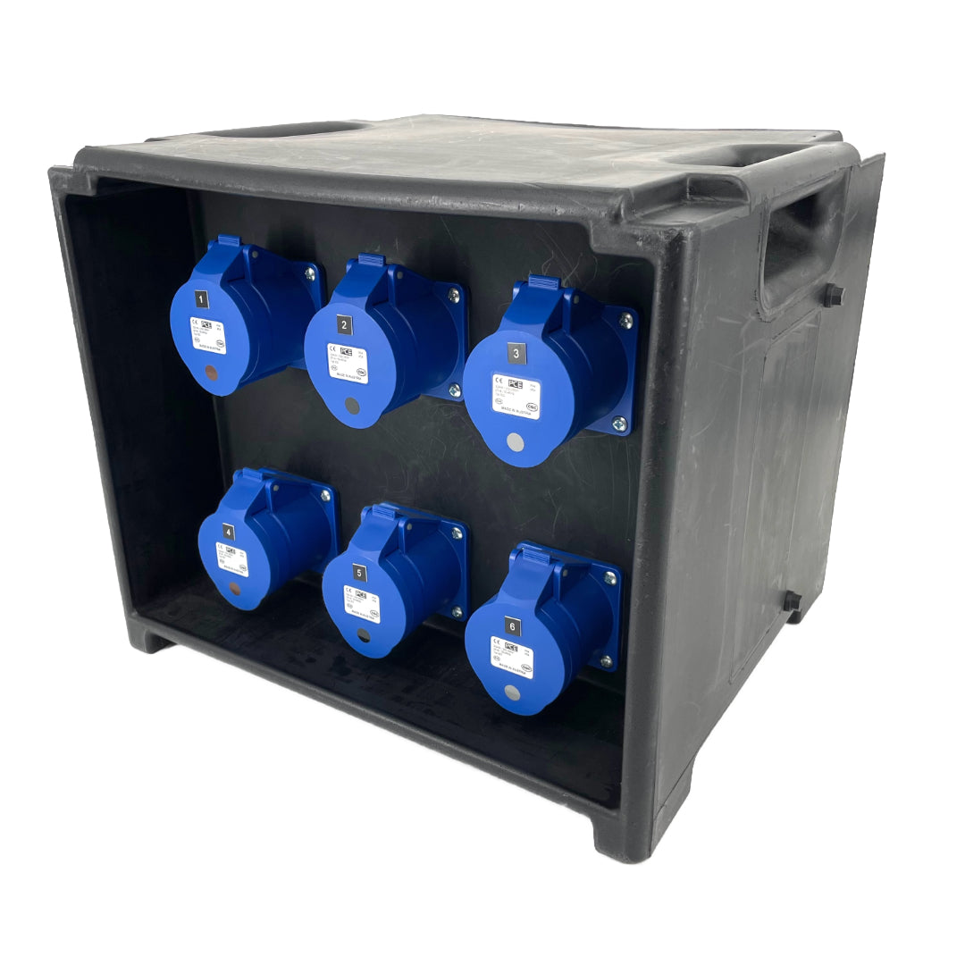 PCE MERZ 63A 415V Distribution Box 6x32A 240V Out RCBOs (A791 ...