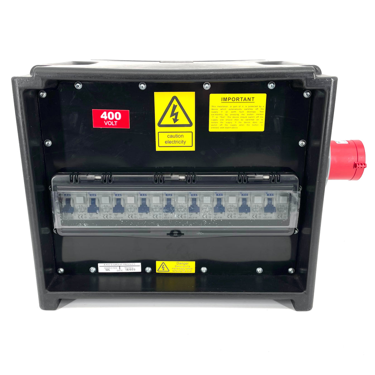 PCE MERZ Power Distribution Box 63A 5 Pin 400V 3 Phase with RCBO ...