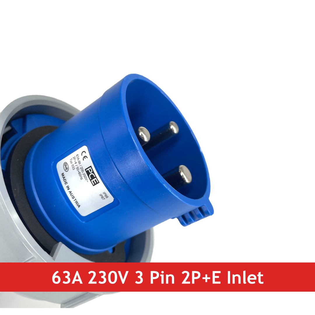 PCE ISCHL Power Distribution Box 63A 3 Pin 240V Single Phase with RCD ...
