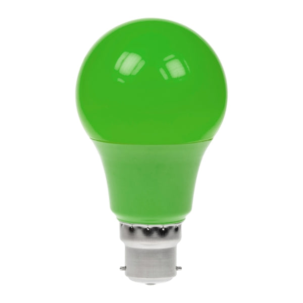 Prolite 240V 6W BC (B22) Green LED Poly GLS Dimmable Festoon Lamp/Bulb ...