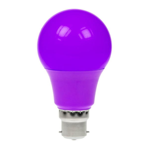 Prolite 240V 6W BC (B22) Purple LED Poly GLS Dimmable Festoon Lamp/Bulb ...