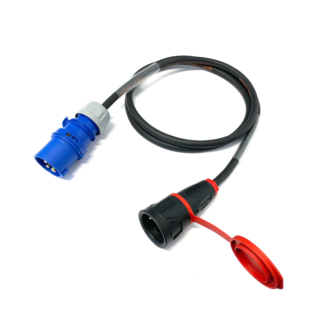 16A 3 Pin Plug to EU Schuko 2 Pin Socket Adaptor Lead with Heavy Duty ...