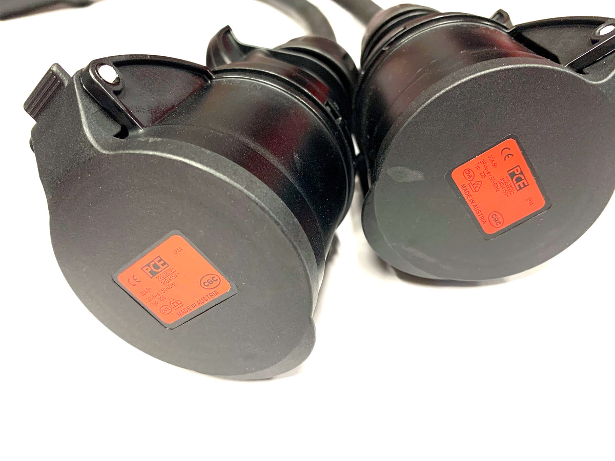 32A 400V 5 Pin 3 Phase Soft Y Splitter Adaptor Lead with Heavy Duty ...