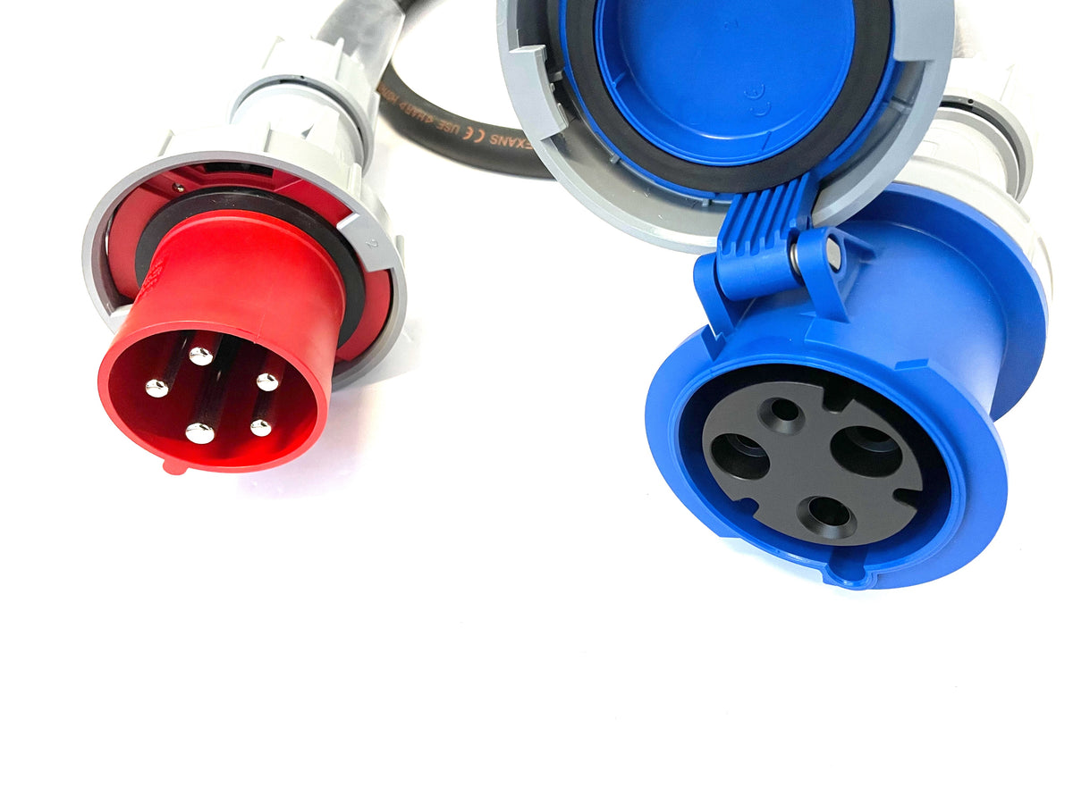 63A 5 Pin 415V 3 Phase Plug to 63A 3 Pin 240V 1 Phase Socket Adaptor ...